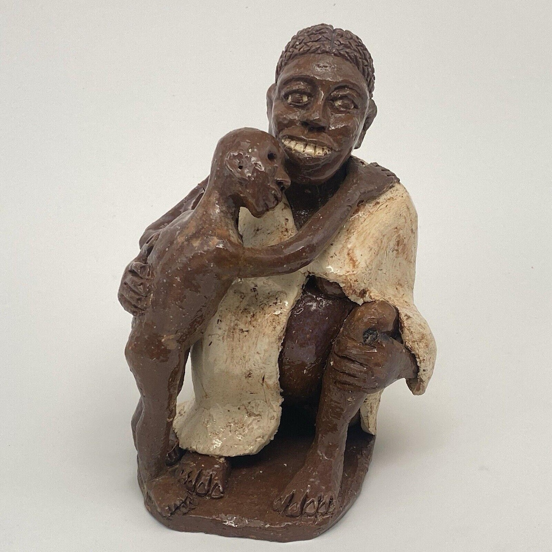 Mother and Child Clay Figurine - Jewish Ethiopian, Falasha, Beta Israel ...