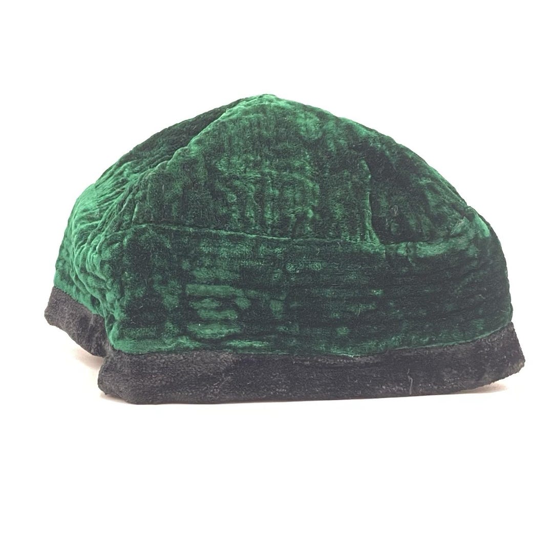 Vintage Bukharin Jewish Kippah Uzbek Doppa Dark Green Velvet - Etsy