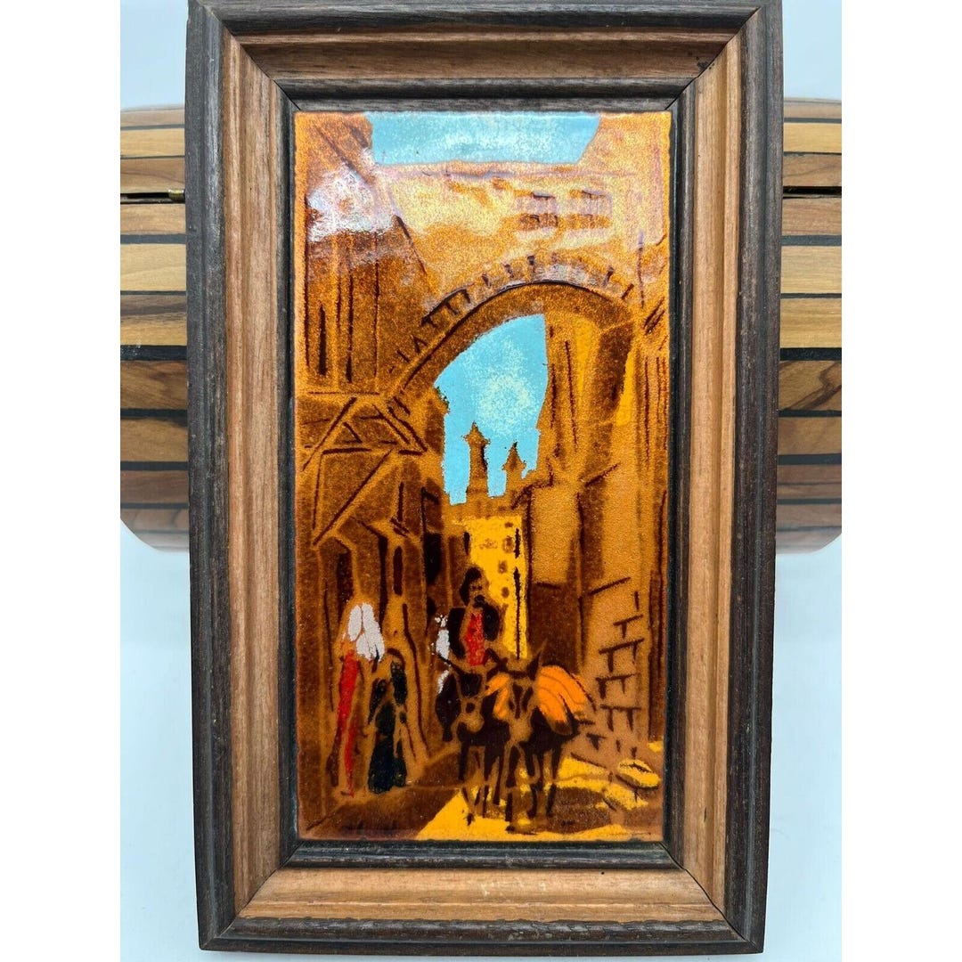 Old City of Jerusalem Enamel Painting Art From Israel - Framed ...