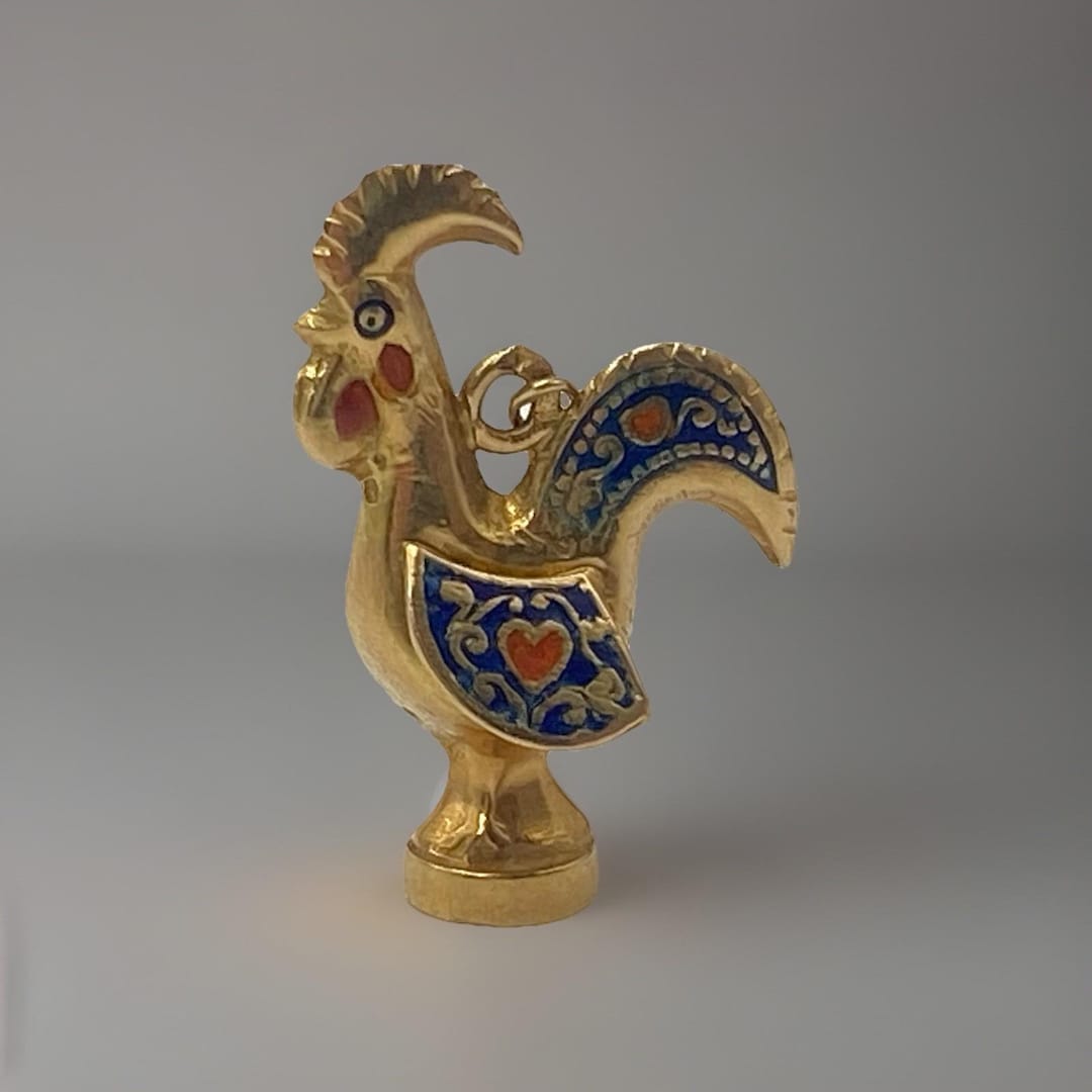 Vintage Gold Rooster Pendant/ Charm. Courage & Vigilance Symbol. Solid ...