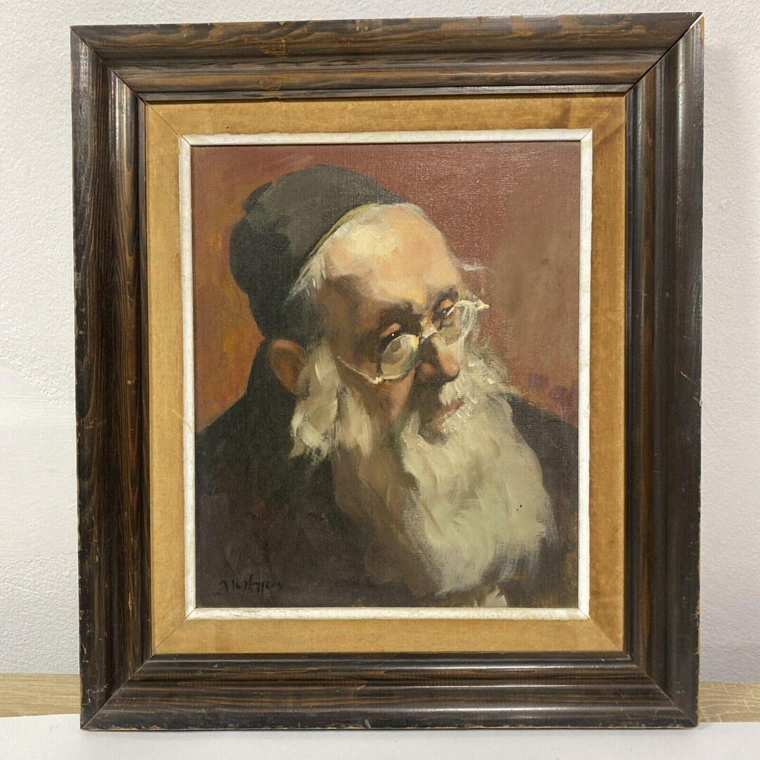 Portrait of a Rabbi, Oil on Canvas, Adolf Adler (romanian-israeli 1917 ...