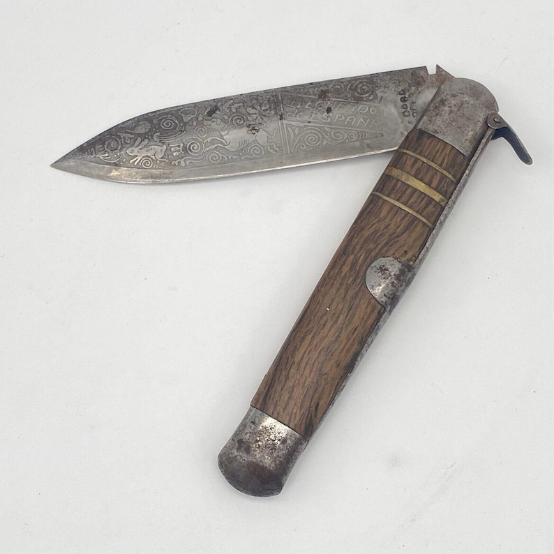 19th Century Spanish Navaja Folding Knife Recuerdos De España ...