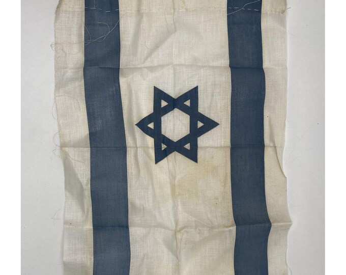 Vintage STATE OF ISRAEL Flag Plain Weave Aged / Nice Patina 20 X 14 ...