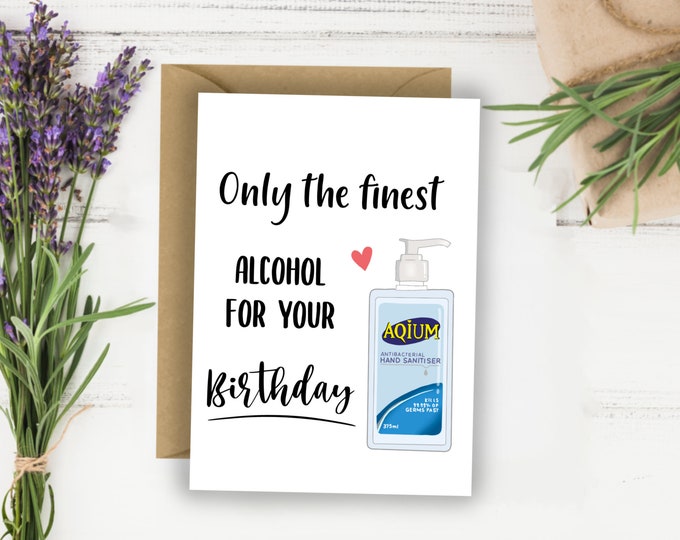 Isolation Birthday Card Hand Sanitiser Funny Card - Etsy Australia