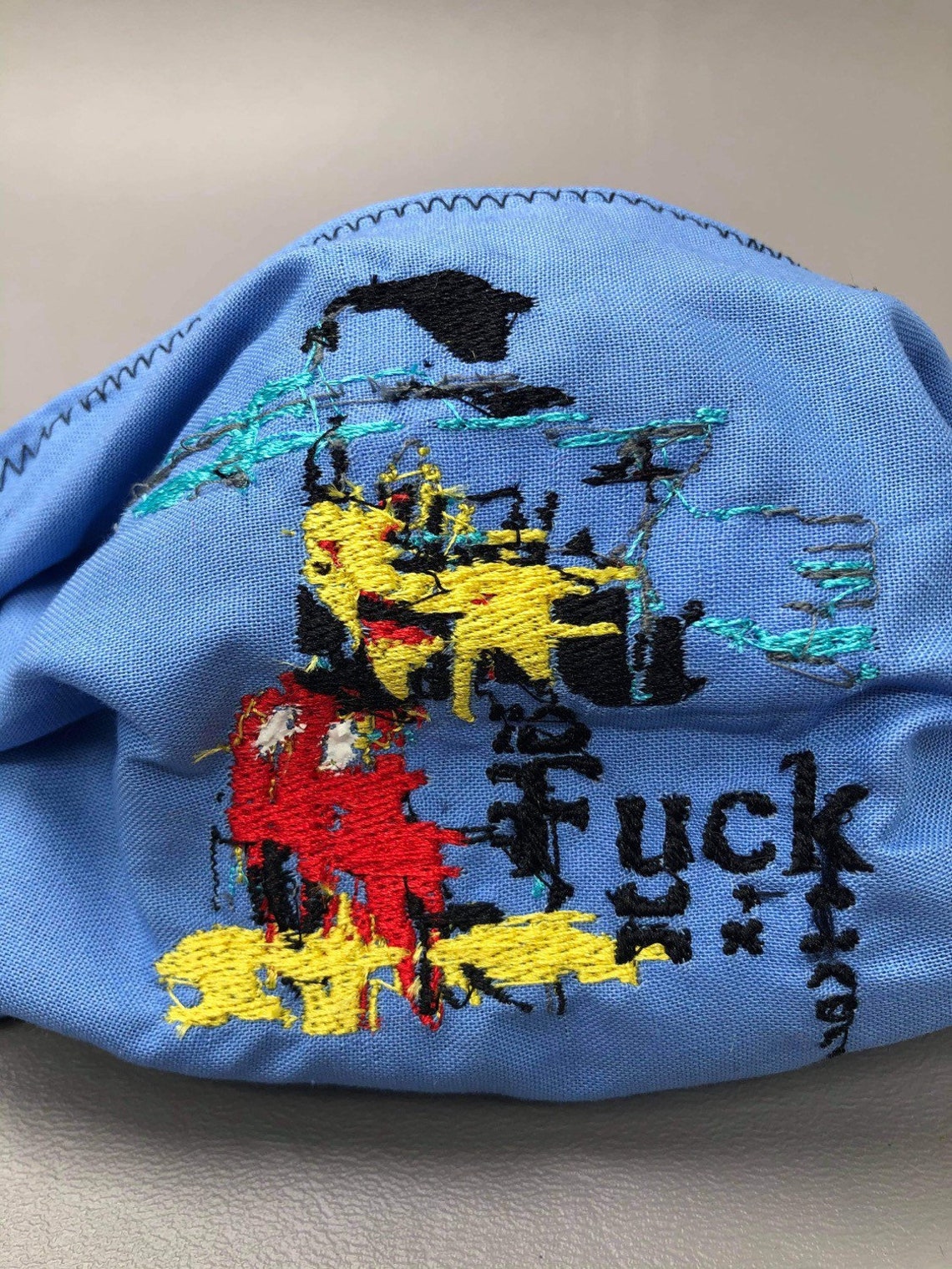 Mask Glitched Mickey Mouse Fuck Filtered Blue Disney Etsy