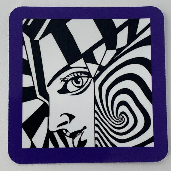 OP Art Face Sticker 23 Blue Border Sticker Art M.C. Escher - Etsy