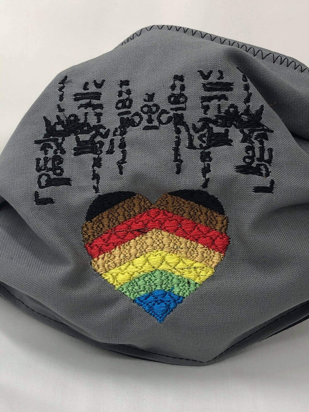 Zalgo Gay Pride Glitch Mask Gray Elastic Nose Wire Filter - Etsy