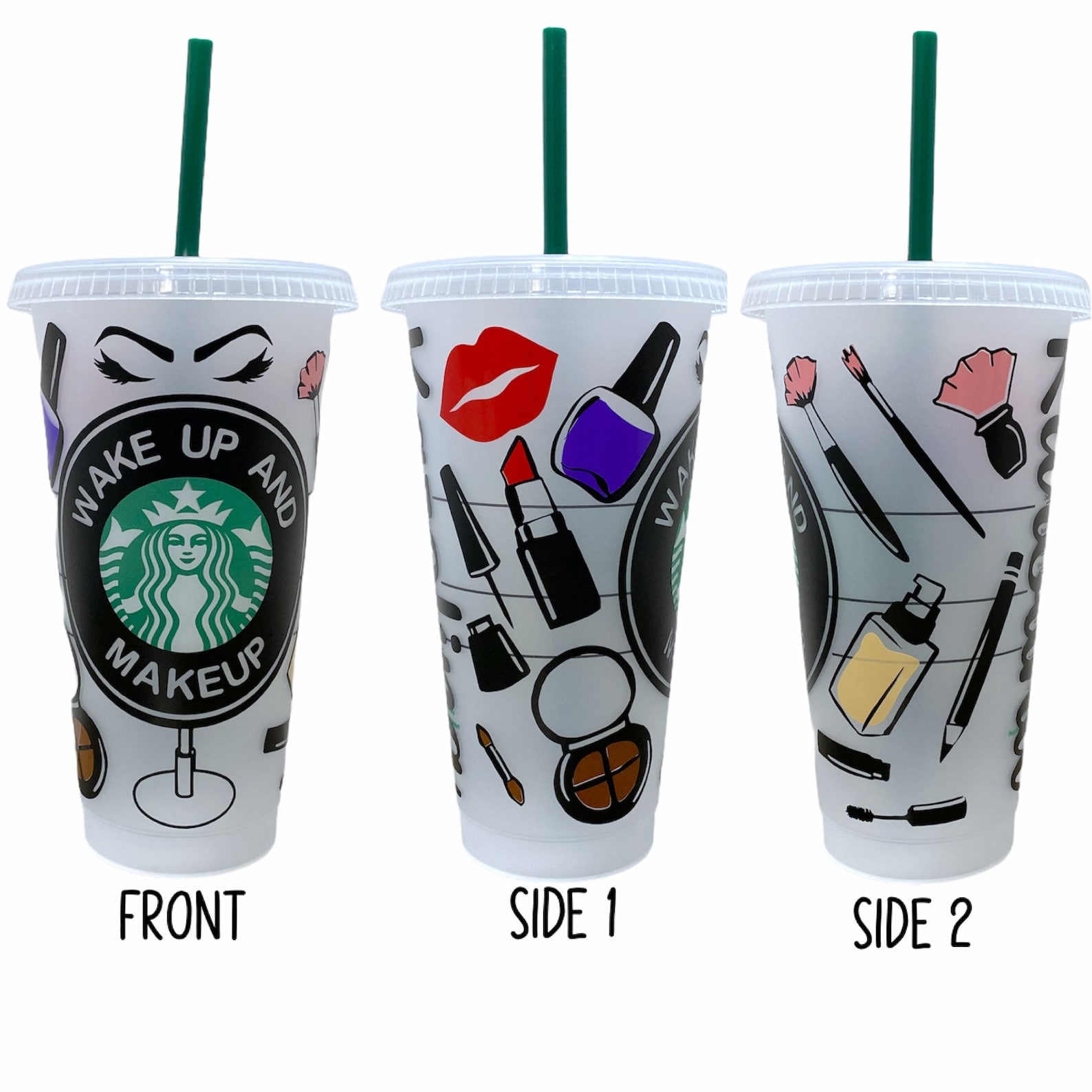 Wake up and Makeup Cup, Makeup and Ice Coffee Lovers, Makeup Artist ...