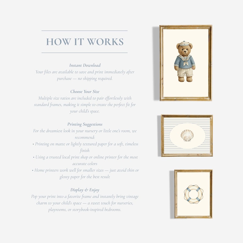 25+ Nautical Nursery Prints | Sailor Teddy Bear Nursery | Sailboat ...