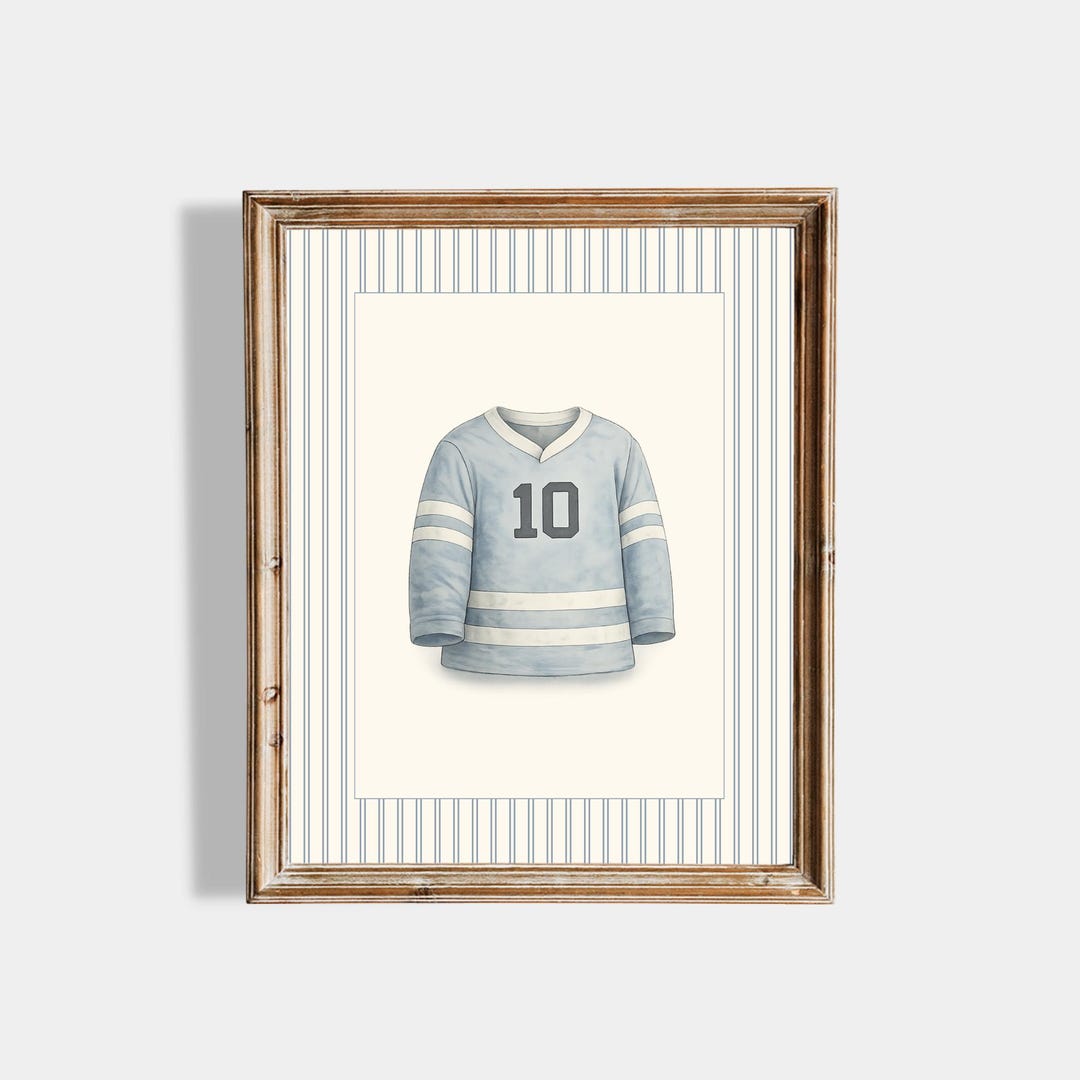 Hockey Wall Art Jersey Printable, Vintage Ice Hockey Nursery Decor ...