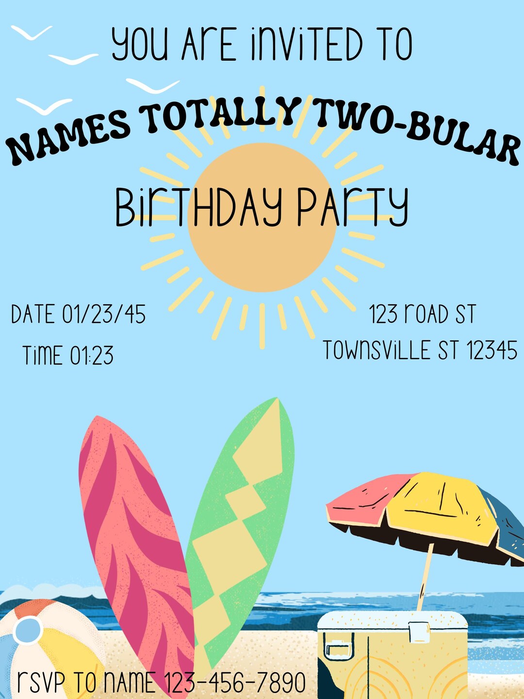 Totally Two-bular Birthday Invitation - Etsy