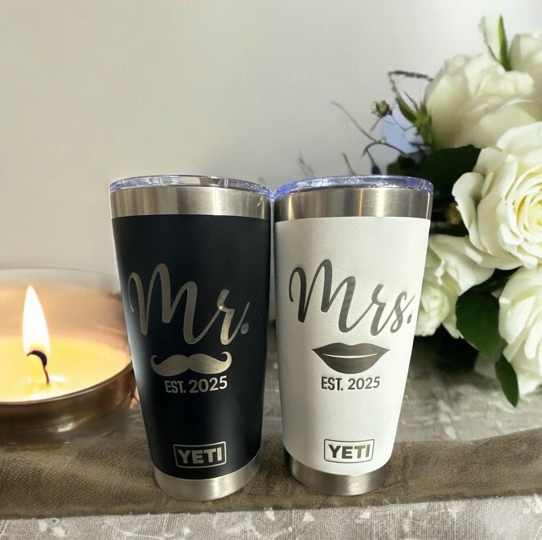 Mr and Mrs 20oz Yeti Tumbler, Custom Stainless Yeti, YETI Tumbler ...