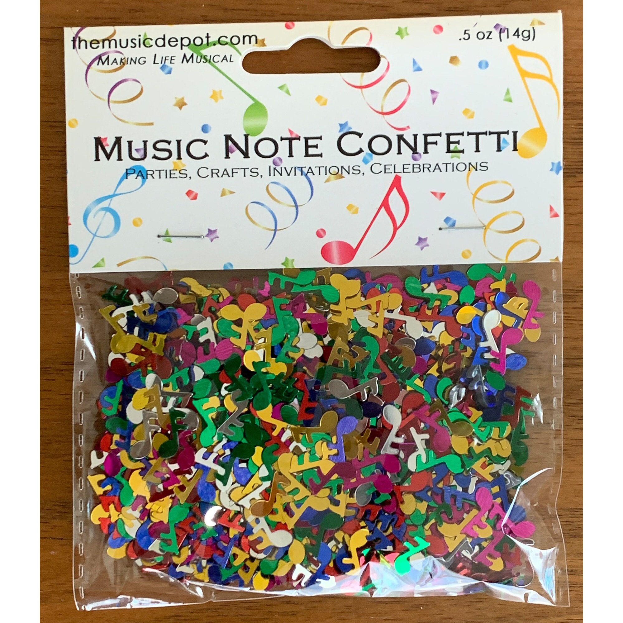 Multi Color Music Note Shape Confetti / Bright Primary Colors, Mylar ...