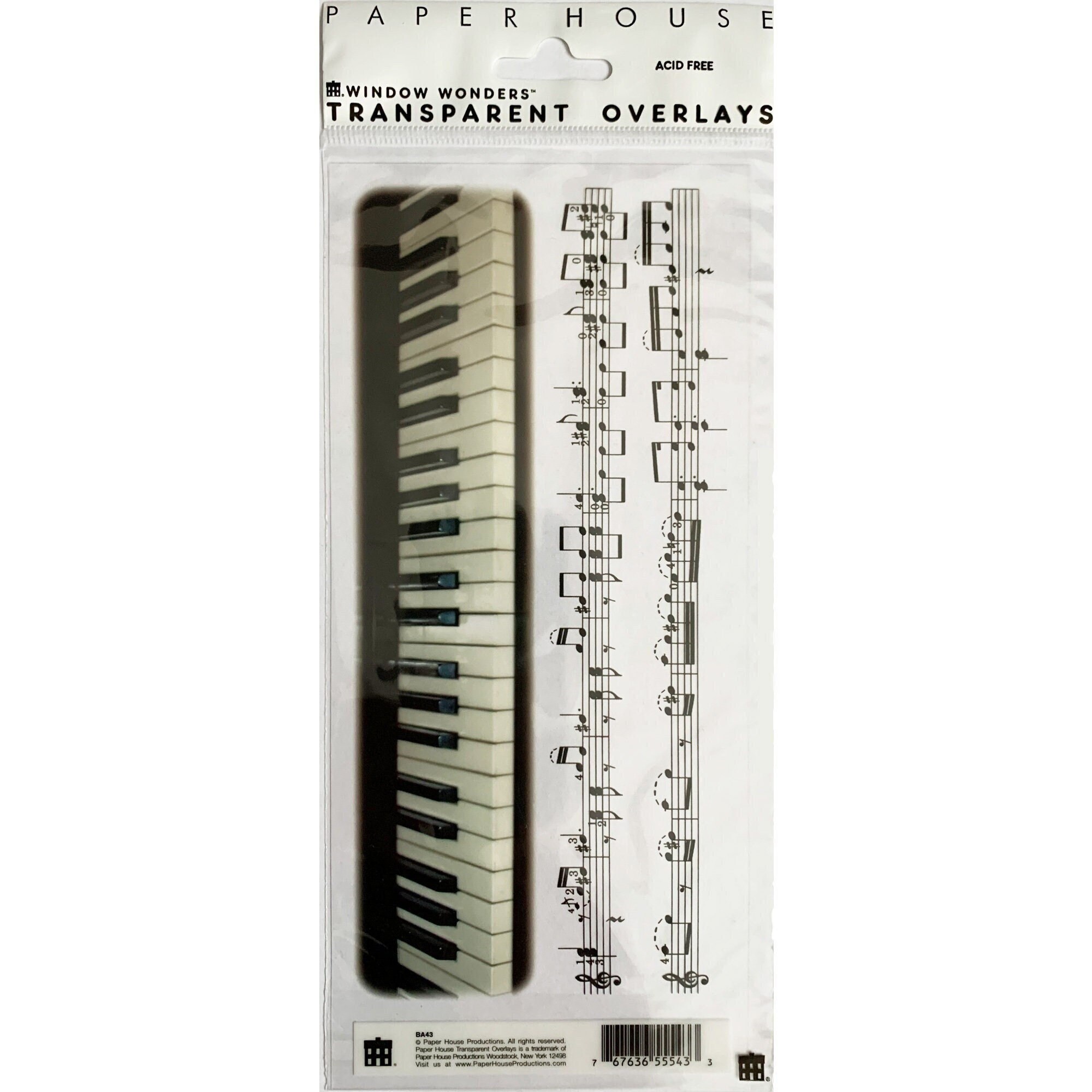 Piano Keys and Music Notes Transparent Overlays for Scrapbooking and ...