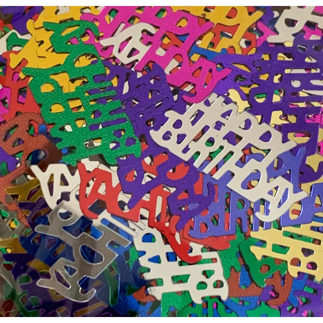 Happy Birthday Multi Color Confetti / Mylar, Bright Primary Colors ...