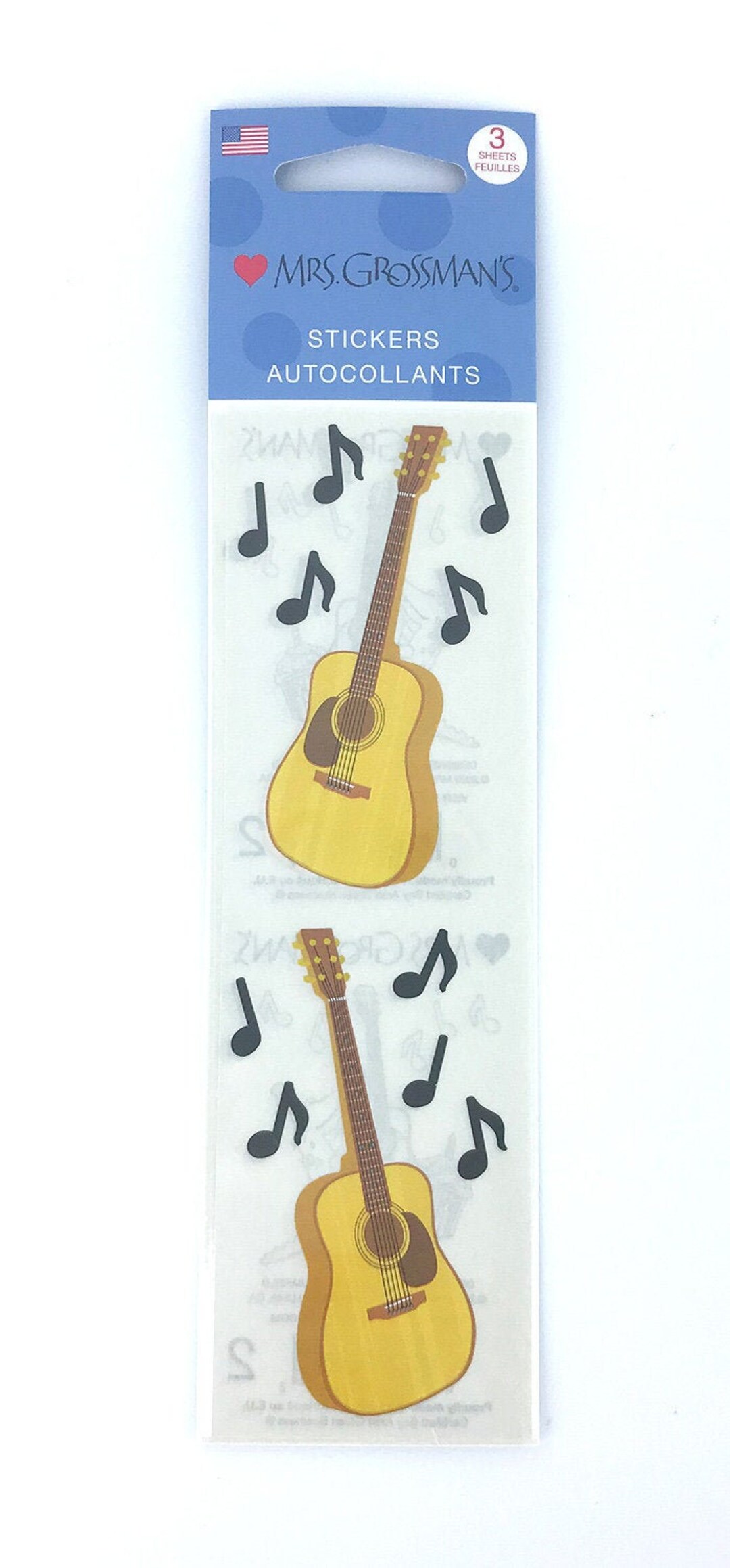 Acoustic Guitar and Mini Music Note Stickers for Music Theme - Etsy