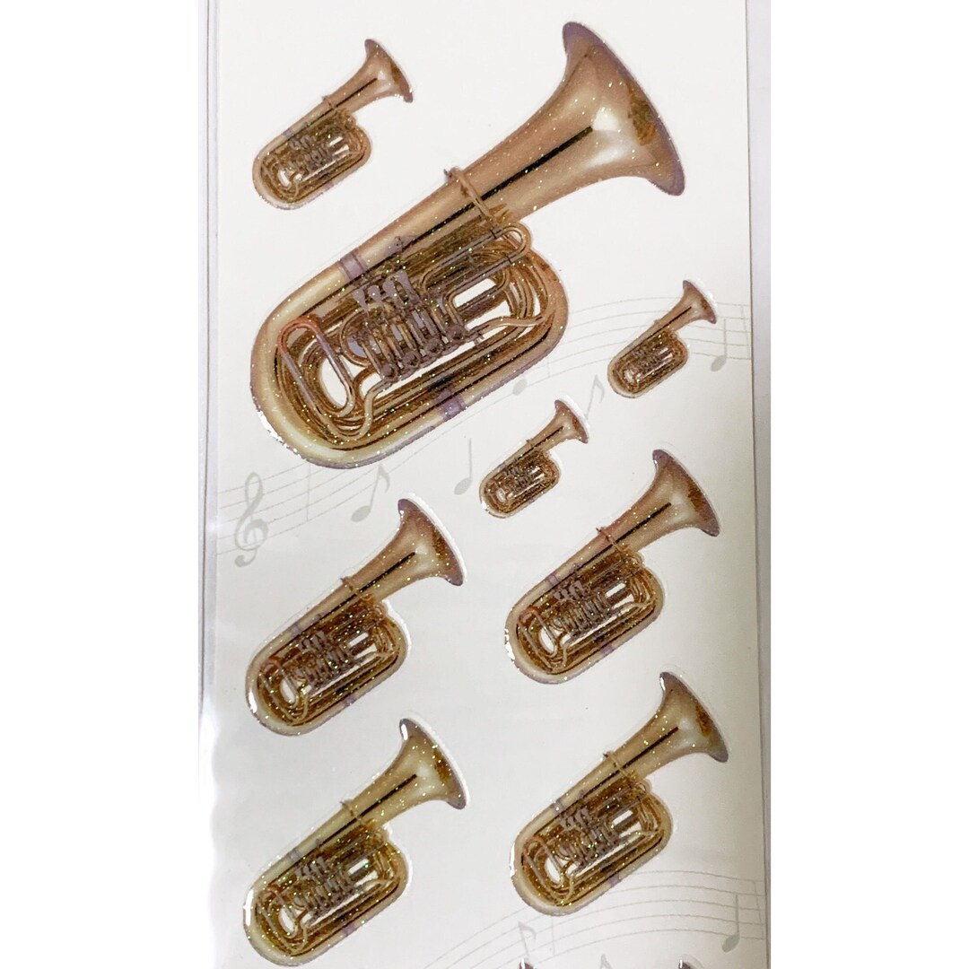 Tuba Stickers / Musical Instrument Upright Tuba Shape Stickers With ...