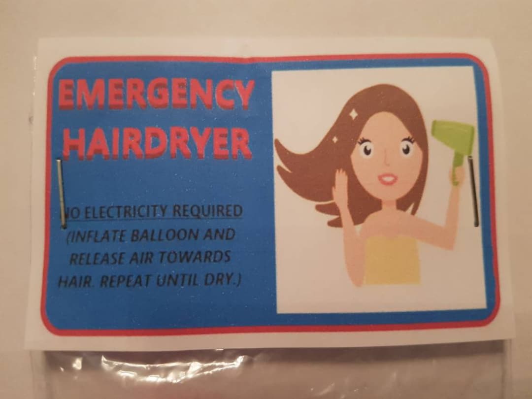 EMERGENCY HAIR DRYER valentines Day Birthday Xmas Gift Inflate ...