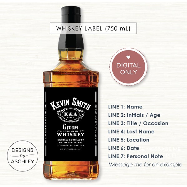 Whiskey Bottle Label - Etsy
