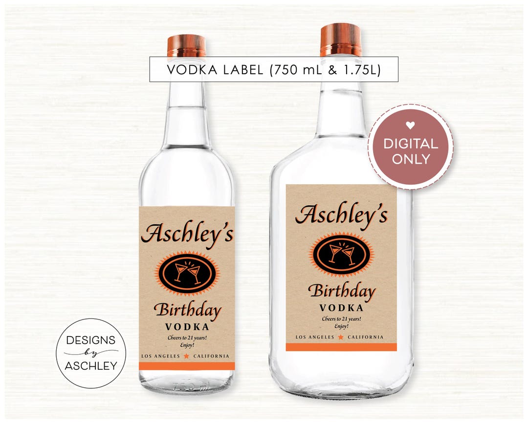 Personalized Vodka Bottle Label, Custom 750 Ml or 1.75 L Bottle ...