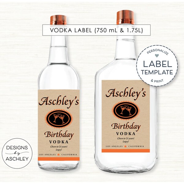 Personalized Bottle Vodka Labels - Etsy