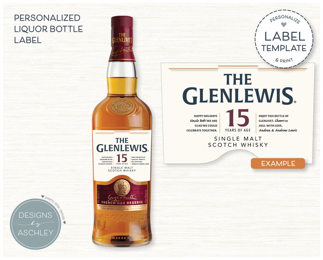 Personalized Liquor Bottle Label Custom 750 Ml Scotch - Etsy