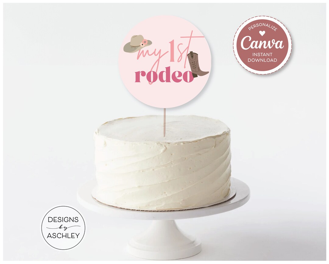 INSTANT DOWNLOAD, Editable "first Rodeo" Birthday Cake Topper, Dessert ...