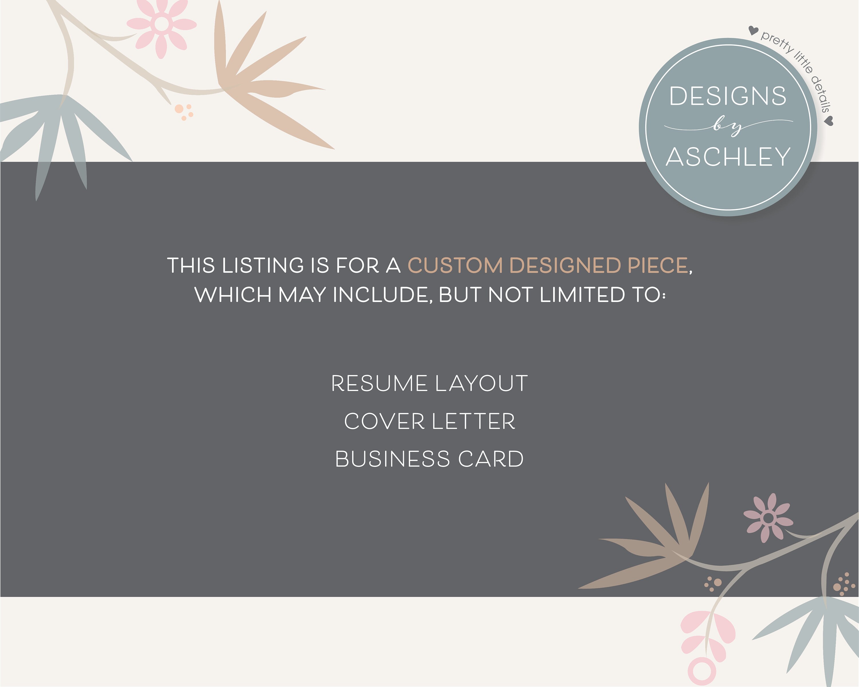 Personalized Resume Design Digital Files ONLY Custom | Etsy