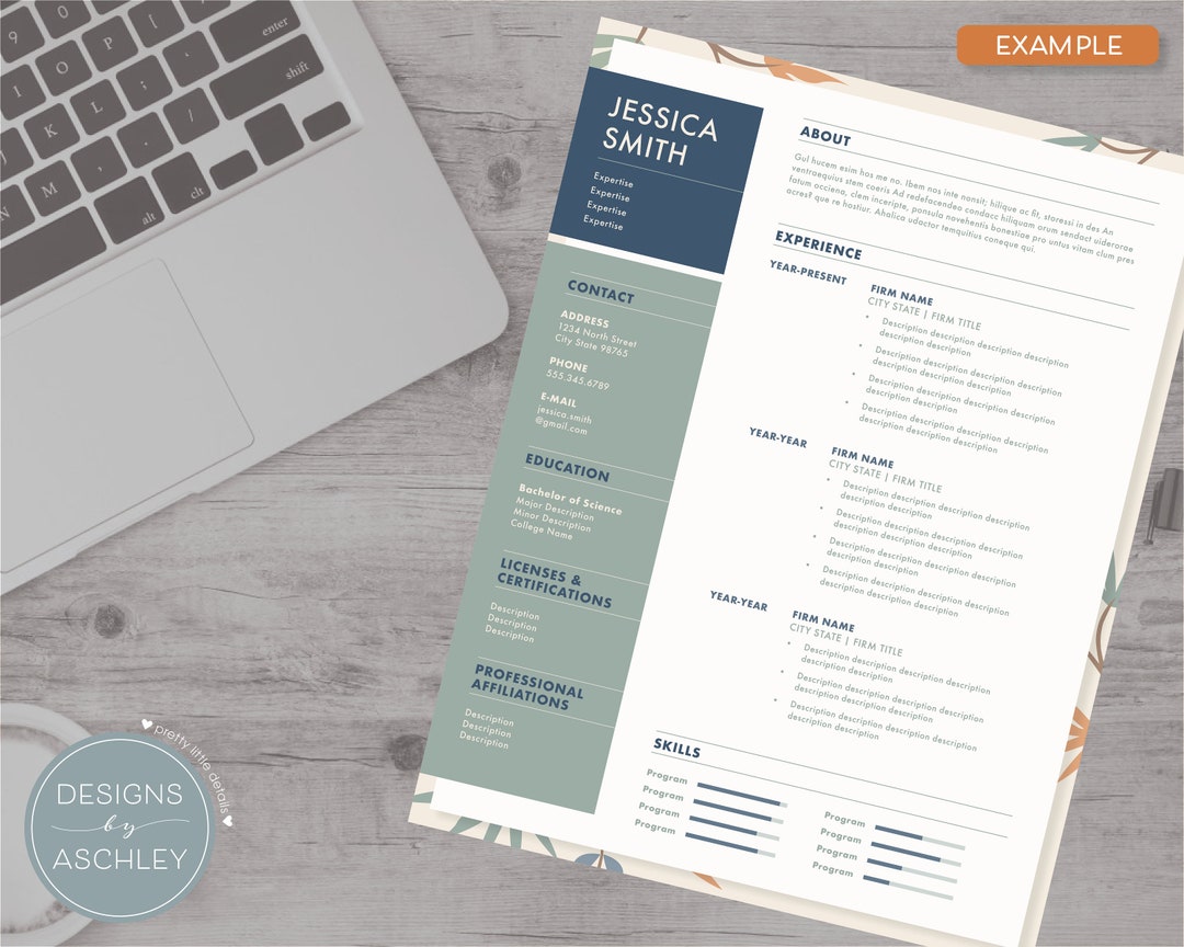 Personalized Resume Design, Digital Files ONLY, Custom Professional ...