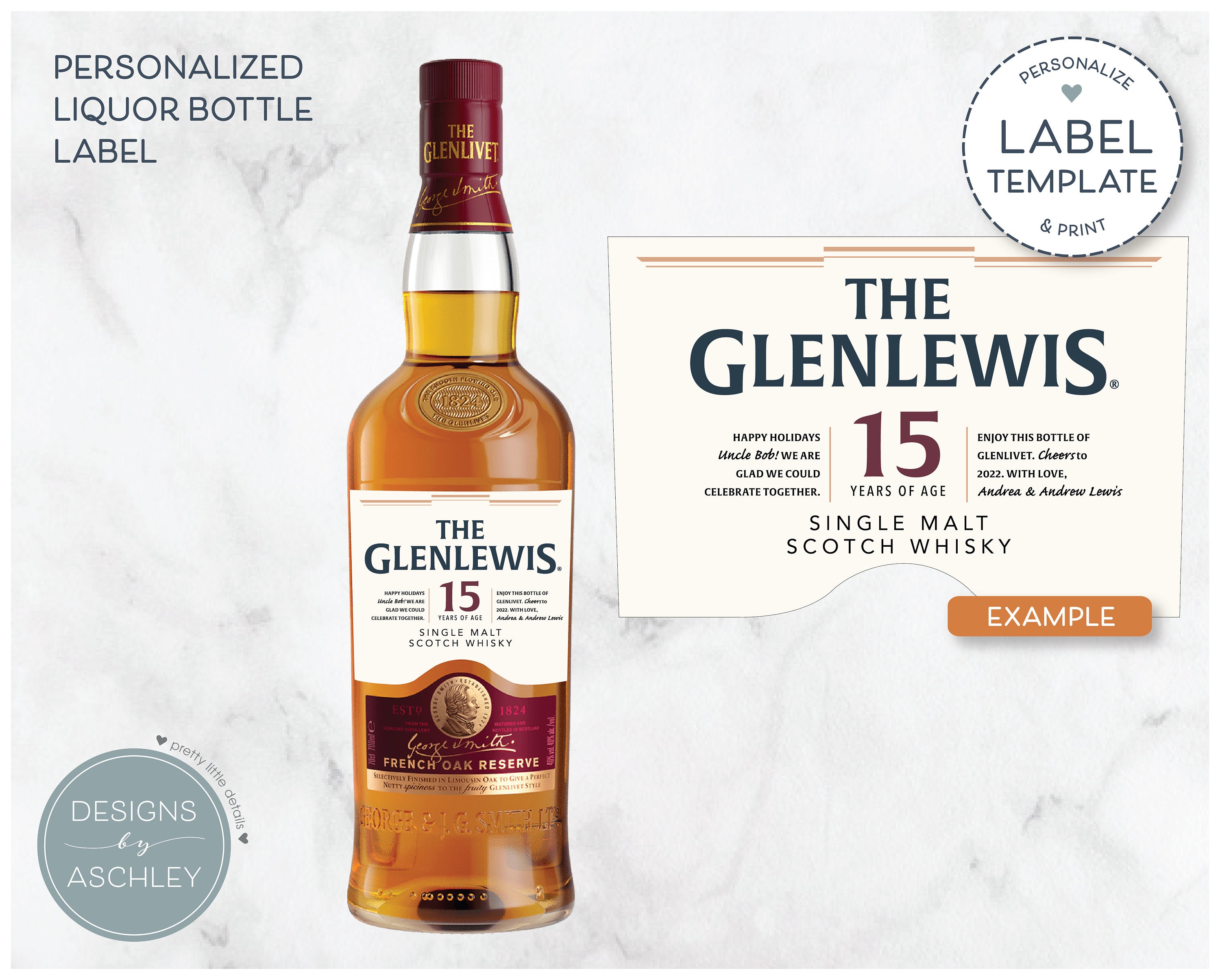 Personalized Liquor Bottle Label Custom 750 Ml Scotch - Etsy