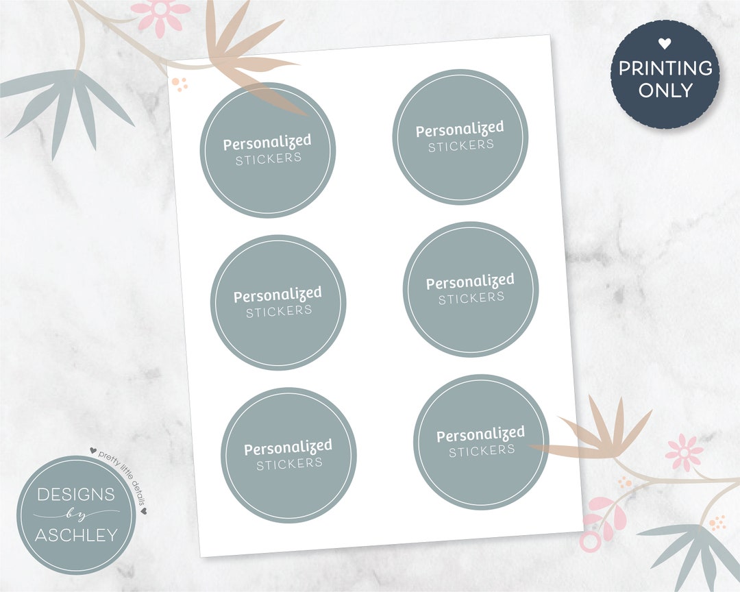 PRINTING of 2"x2" OR 3"x3" Personalized Stickers, Design NOT Included ...