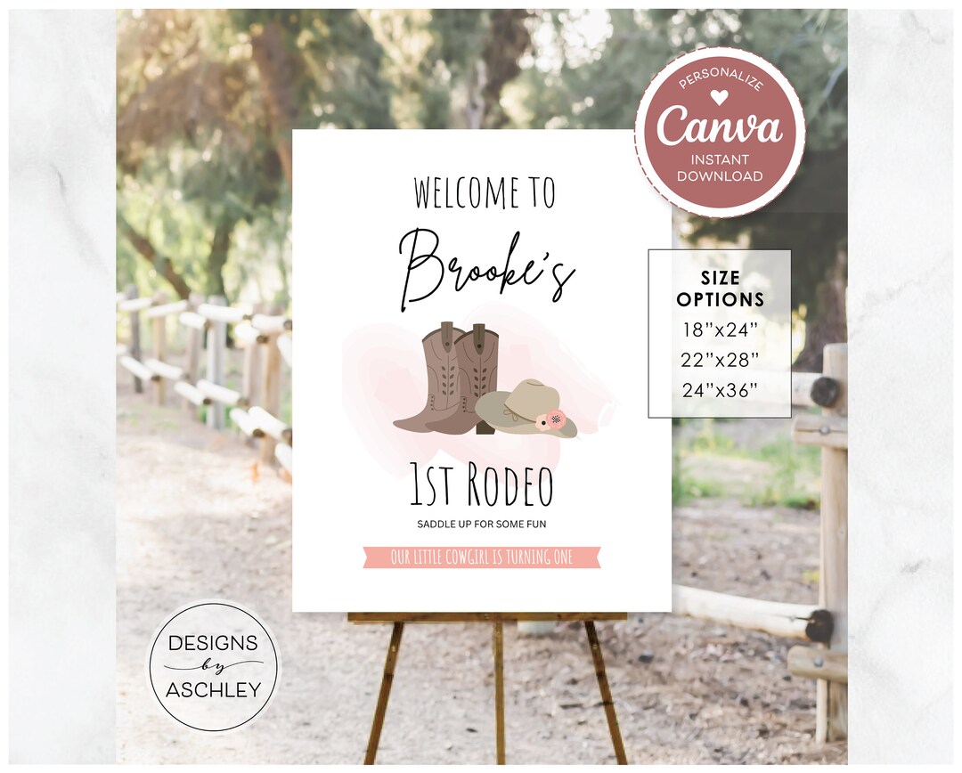 INSTANT DOWNLOAD, Editable "first Rodeo" Birthday Poster, Party Welcome ...