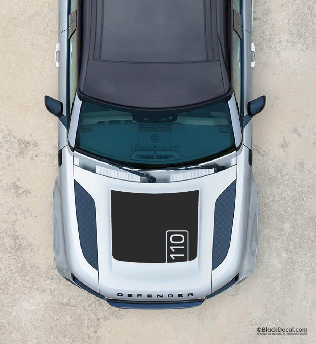 Hood Decal for Land Rover DEFENDER – Black Matt Anti Reflective Hood ...