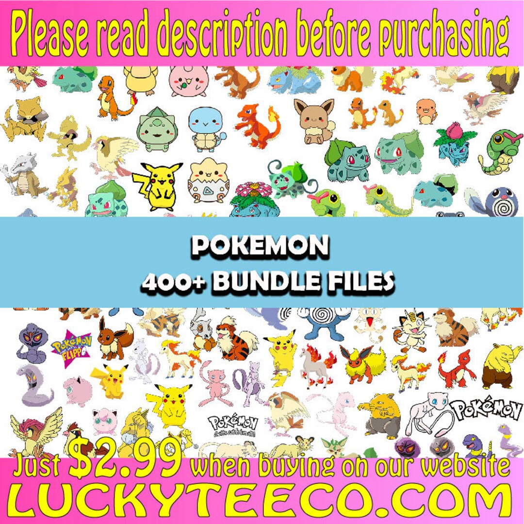 Pokemon PNG and Pokemon SVG Bundle, Pokemon Layered Svg, Pokemon Vector ...