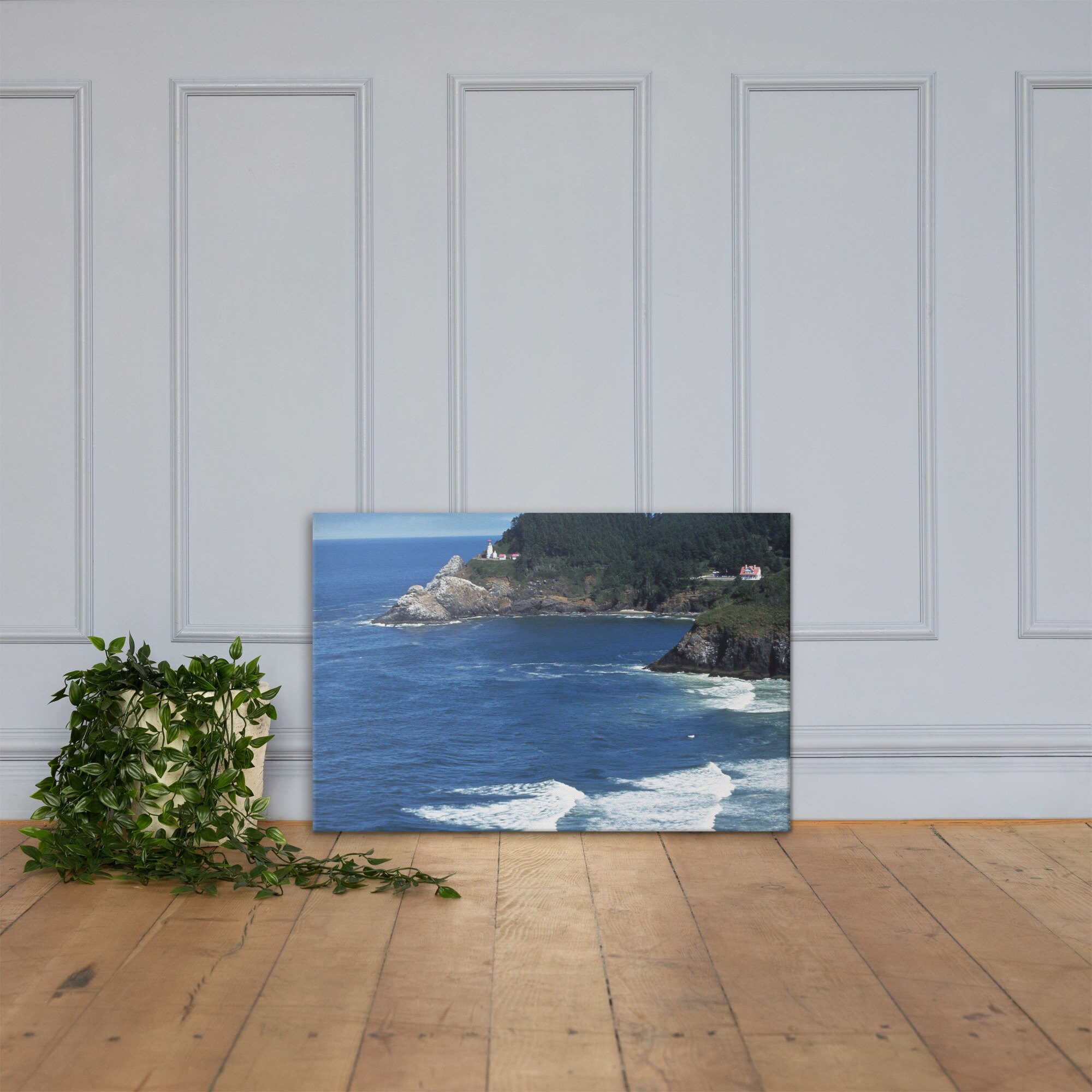 Oregon Coast Canvas Print Coastal Beacon Lighthouse Photography Cove ...