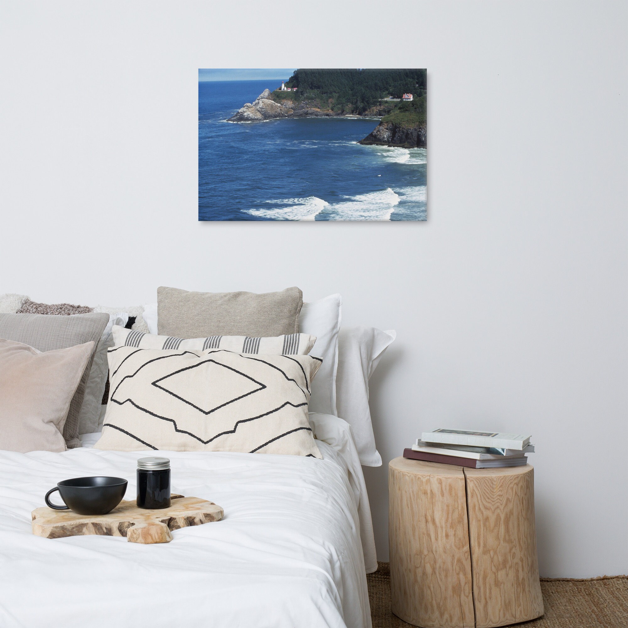 Oregon Coast Canvas Print Coastal Beacon Lighthouse Photography Cove ...