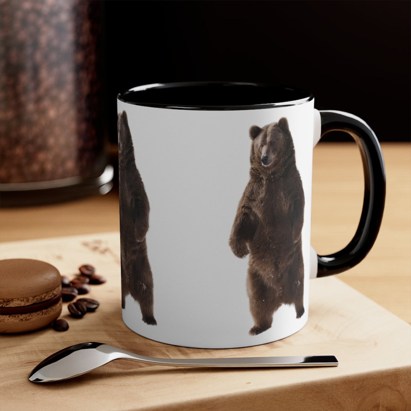 Standing Grizzly Bear 11oz Mug, Wild Animal Lovers Accent Coffee Mug ...