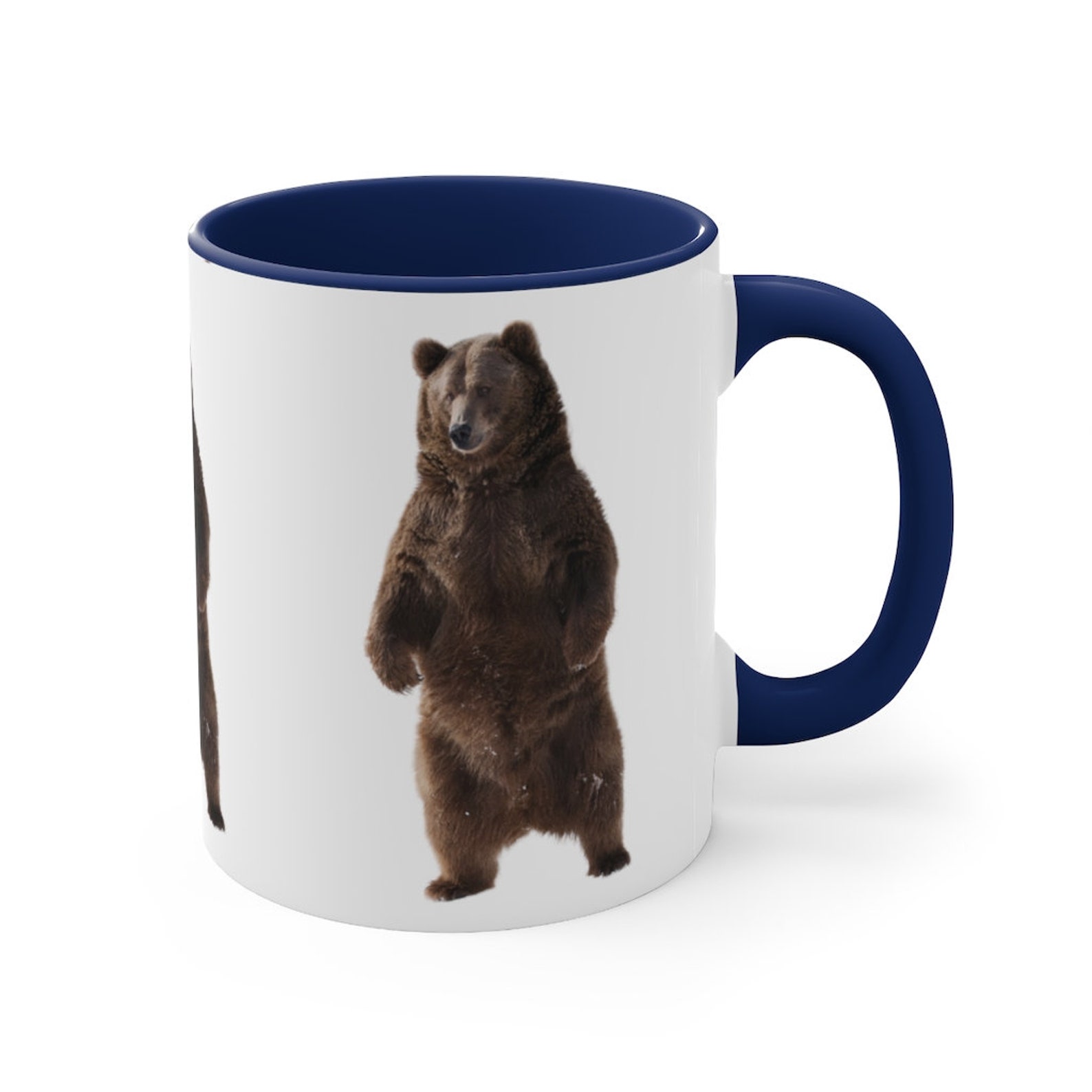 Standing Grizzly Bear 11oz Mug, Wild Animal Lovers Accent Coffee Mug ...