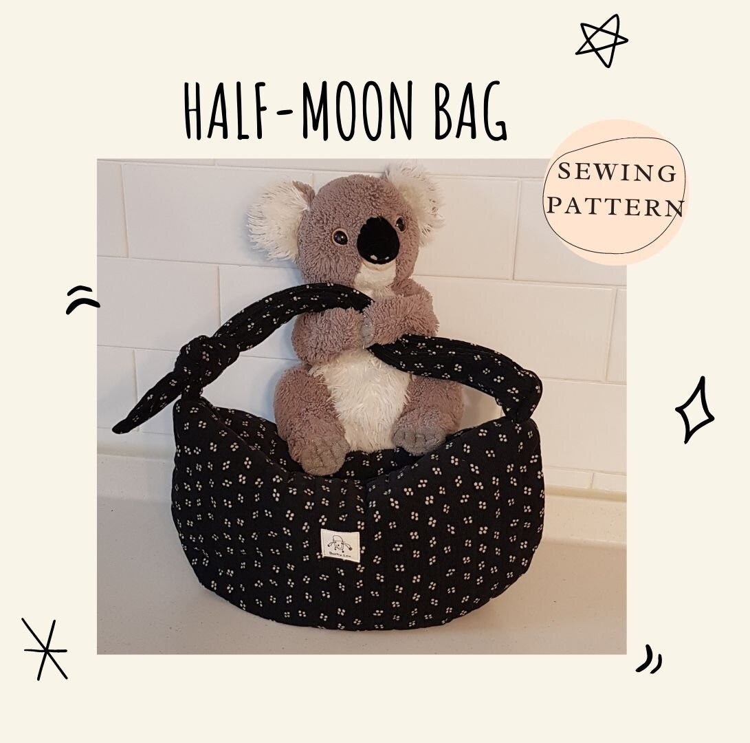 Crossbody Half-moon Bag, PDF Sewing Pattern, Strap Adjustable, Eco Bag ...