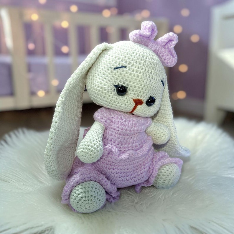 Custom Crochet Bunny – Long Ears Plush Rabbit, Newborn Girl Gift ...