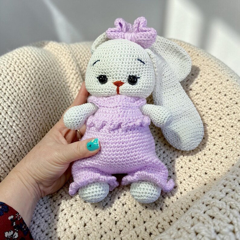 Custom Crochet Bunny – Long Ears Plush Rabbit, Newborn Girl Gift ...