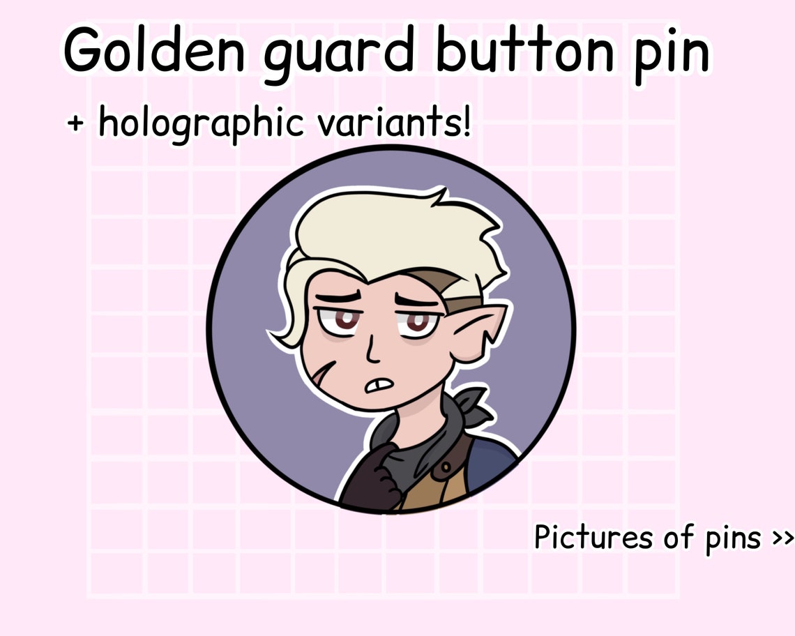 The Owl House Golden Guard Pin/ Button - Etsy