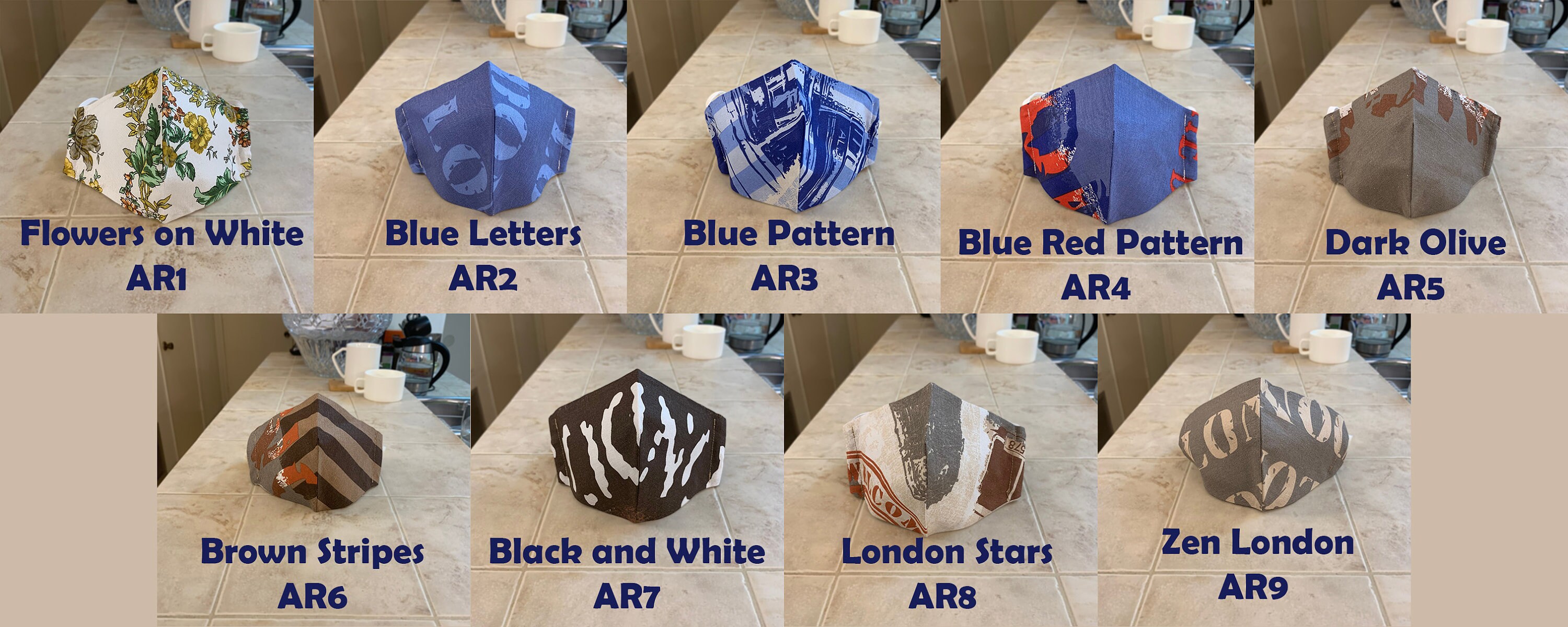 Premium Cotton Face Mask - Zen London - AR9 - Etsy