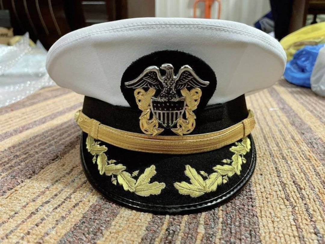 Us Navy Officer Visor Cap, US Navy Commander Captain Rank Cap in All Sizes - Etsy