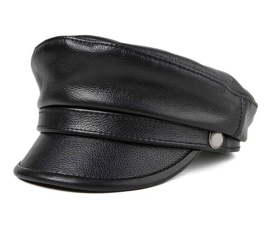 Genuine Leather Military Fashion Hat Unisex Officer Style Army Cap - Etsy