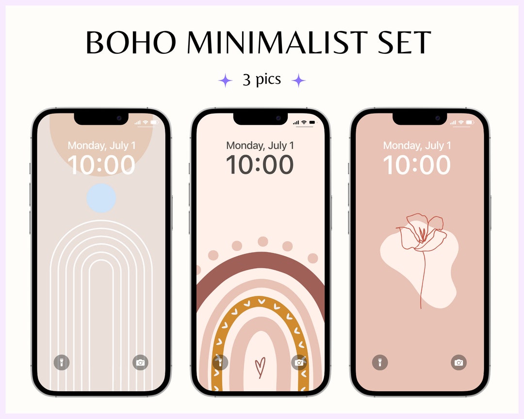 Bohemian Digital Wallpaper, Minimalist Phone Background, Boho Aesthetic ...