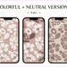 Boho Floral Wallpaper, Minimalist Aesthetic, Neutral, Digital Download ...