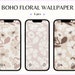 Boho Floral Wallpaper, Minimalist Aesthetic, Neutral, Digital Download ...
