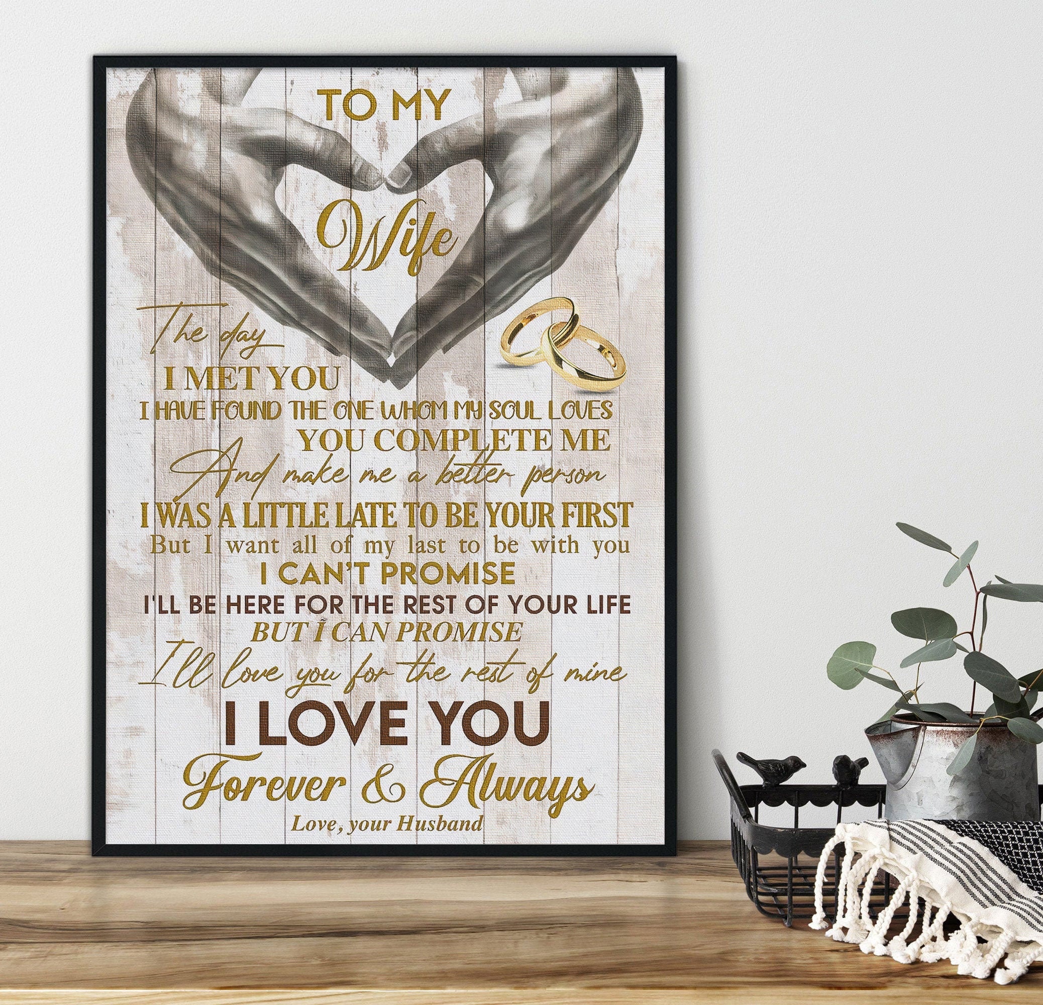 To My Wife Poster I Love You Forever And Always T For Etsy