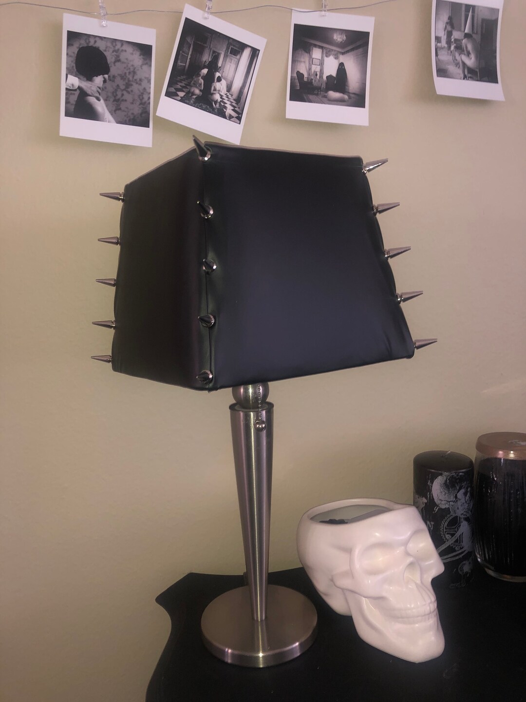 Faux-leather Gothic Studded Lamp Shade - Etsy
